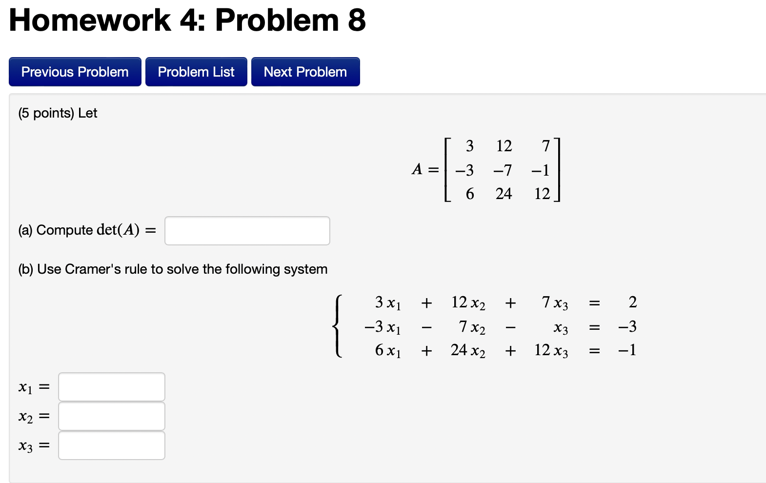 Solved Homework 4 Problem 8 Previous Problem Problem List