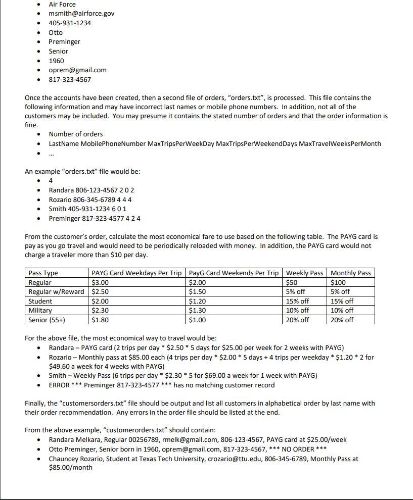 Objective: Develop a Public Transit Application based | Chegg.com