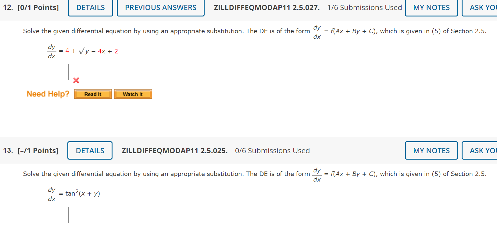 Solved 12. [0/1 Points] DETAILS PREVIOUS ANSWERS | Chegg.com