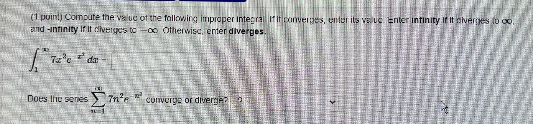 Solved (1 ﻿point) ﻿Compute the value of the following | Chegg.com