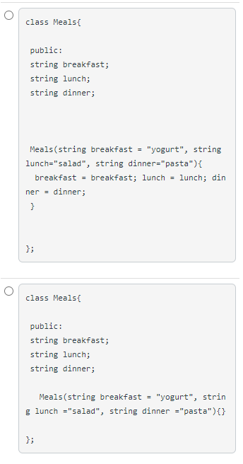 Solved Class Constructor Initialization: Which class | Chegg.com