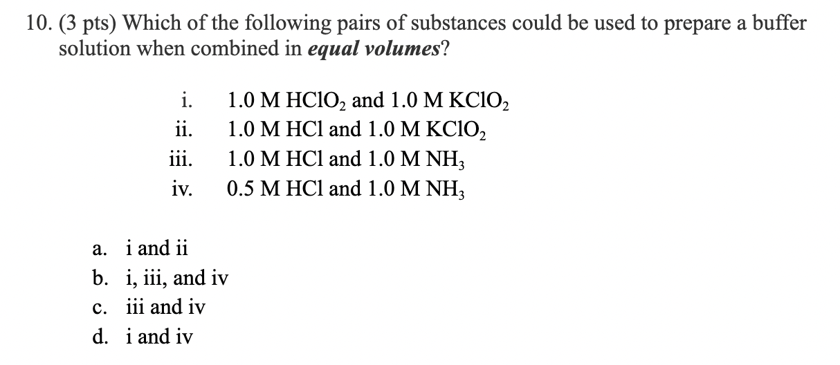 Solved 0. ( 3pts) Which of the following pairs of substances | Chegg.com