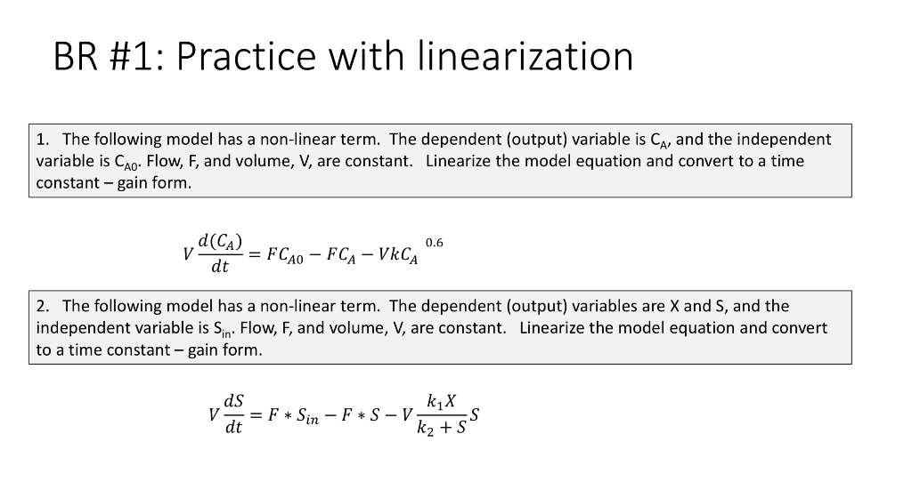 Solved Br 1 Practice With Linearization 1 The Following