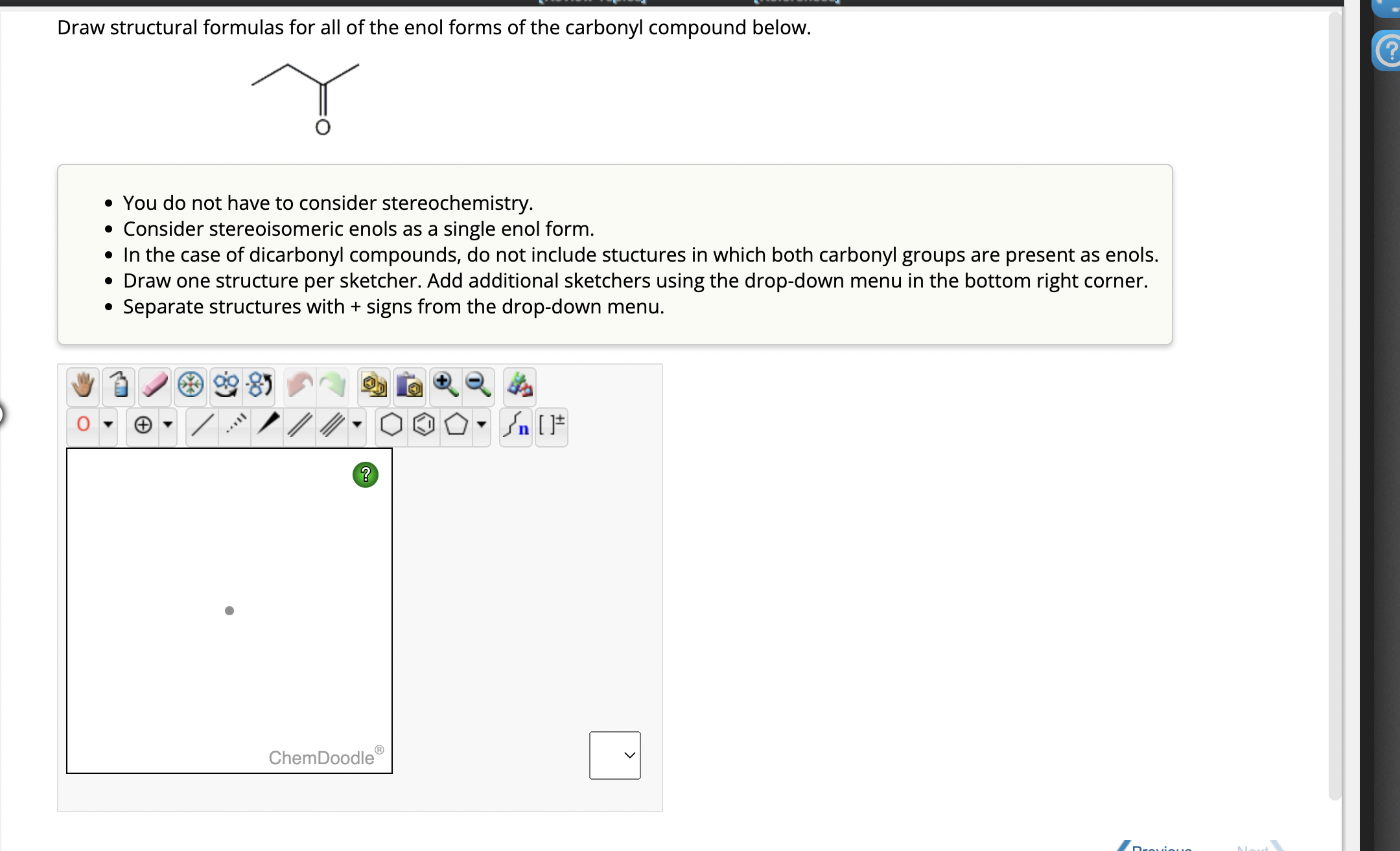Solved Draw structural formulas for all of the enol forms of | Chegg.com