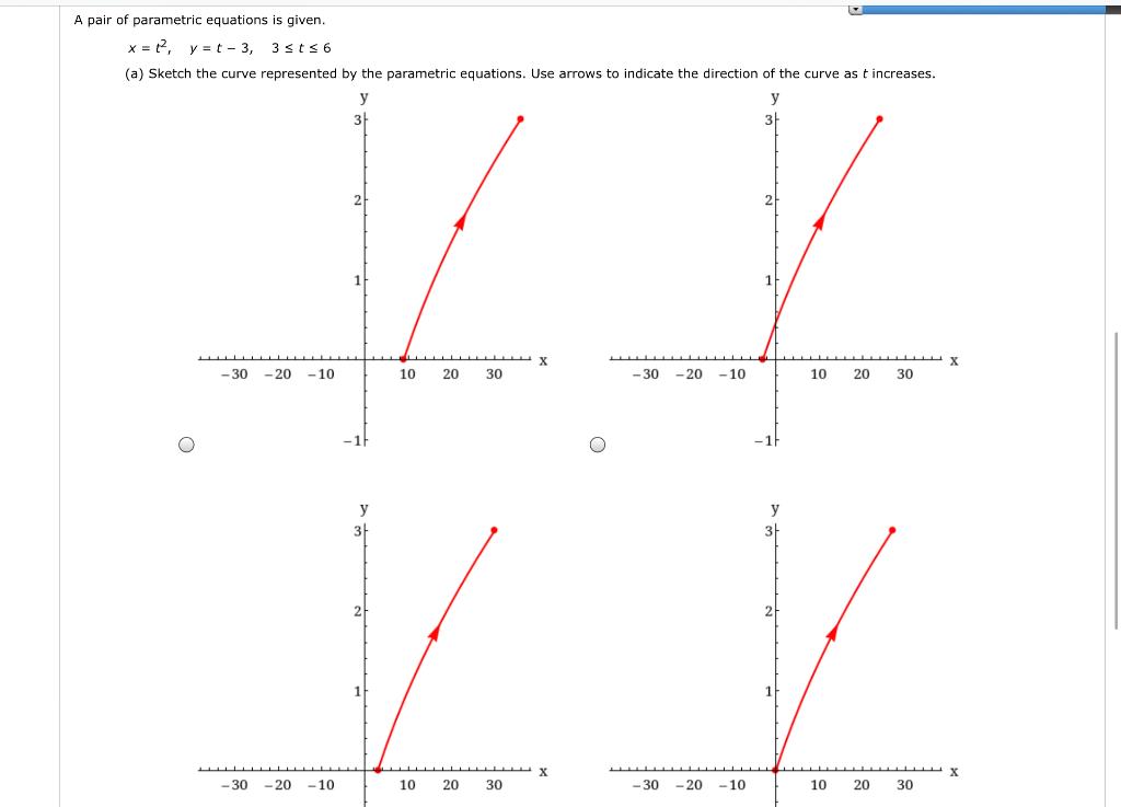 Solved A Pair Of Parametric Equations Is Given X 12 Y T
