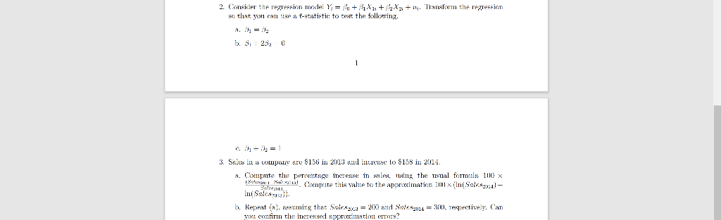Solved 2. Consider the regression model Y; = Bo + B1X1i + | Chegg.com