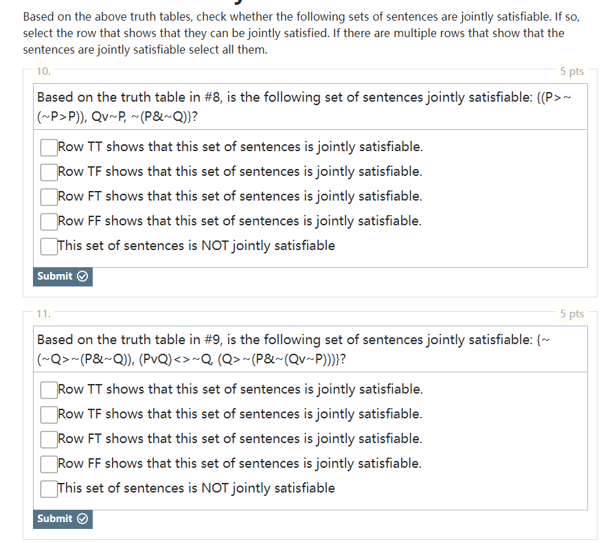 Based on the above truth tables, check whether the | Chegg.com