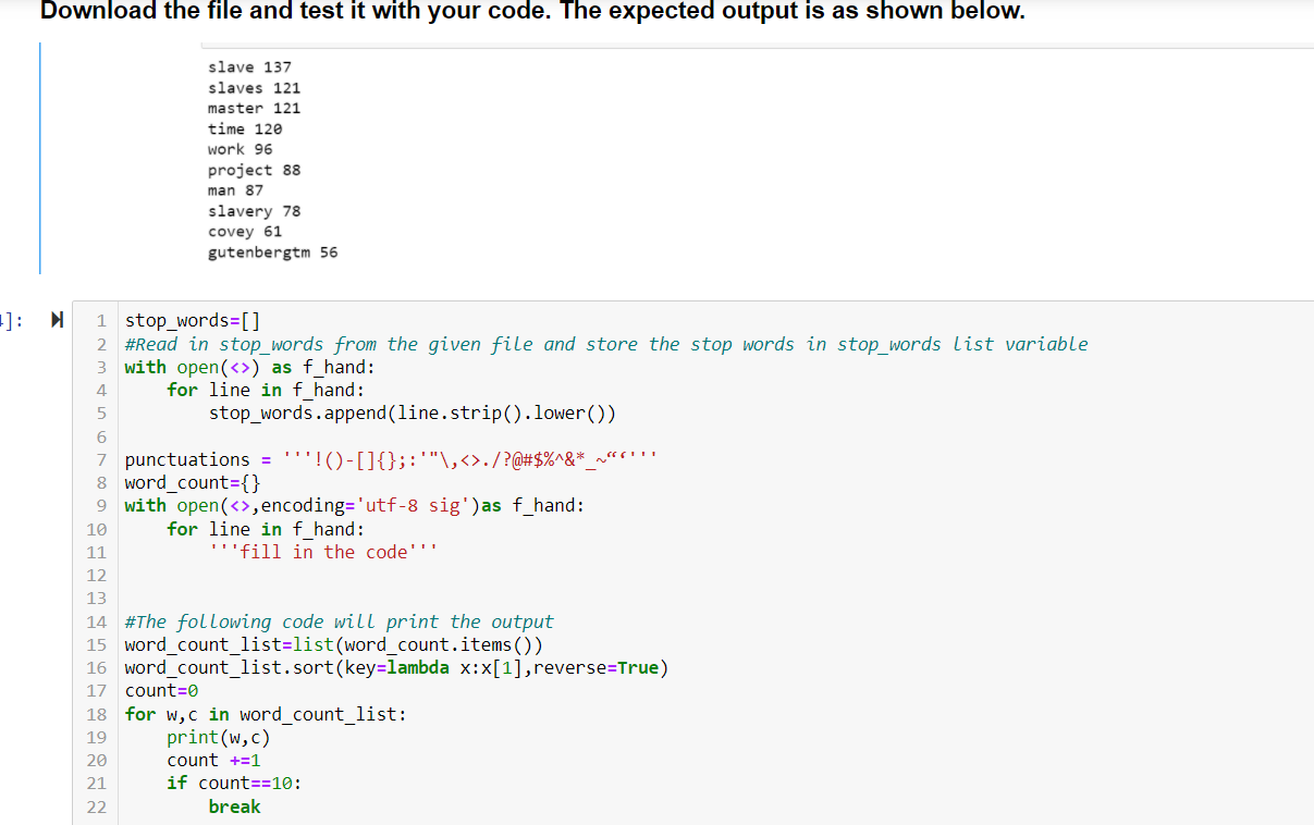 Solved 3. Create a dictionary to count the number of words | Chegg.com
