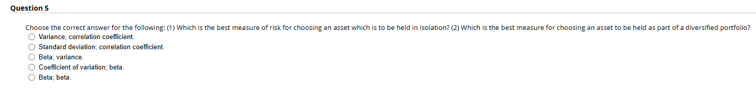 Solved Question 5 Variance; correlation coefficient. | Chegg.com