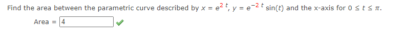 Solved Find the area between the parametric curve described | Chegg.com