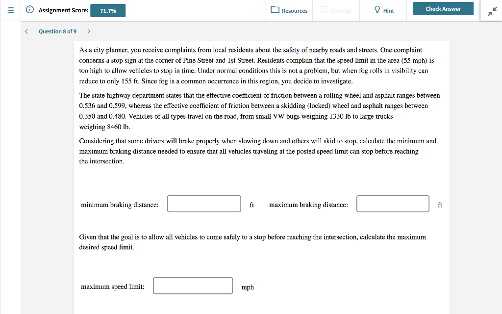 Solved Assignment Score: 71.7% Resources Give Up? Hint Check | Chegg.com
