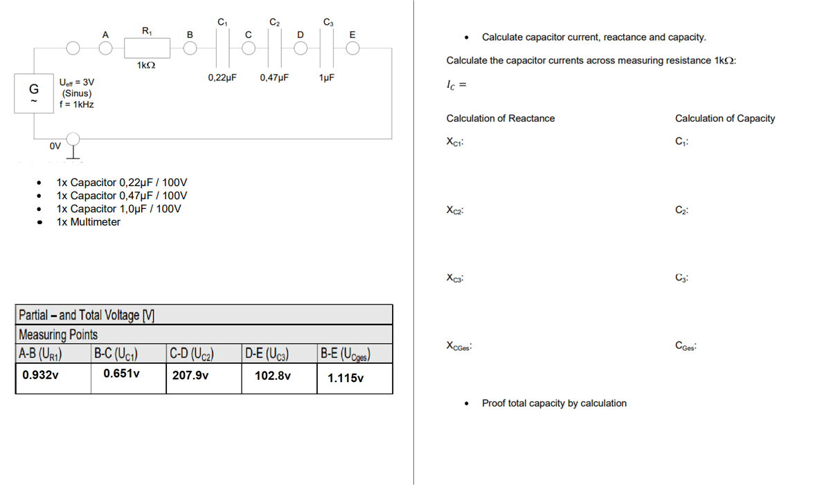 Solved Calculate Capacitor Current Reactance And