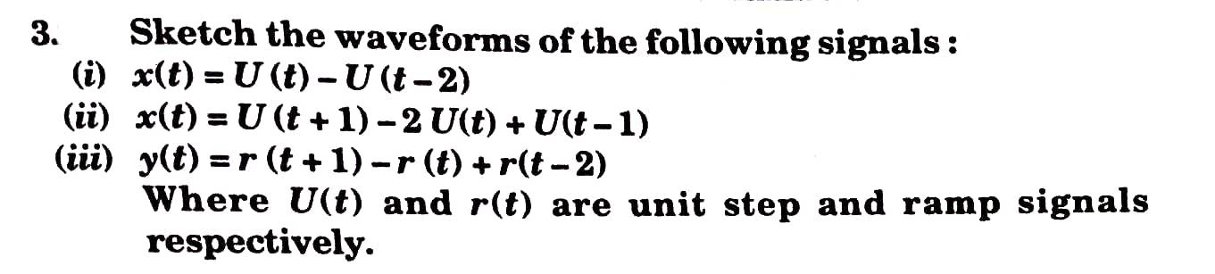 Solved - - 3. Sketch the waveforms of the following signals: | Chegg.com