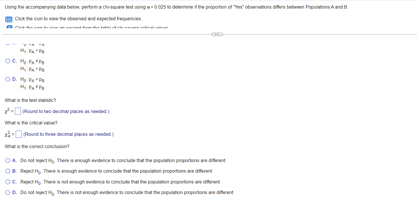 Solved Using the accompanying data below, perform a | Chegg.com