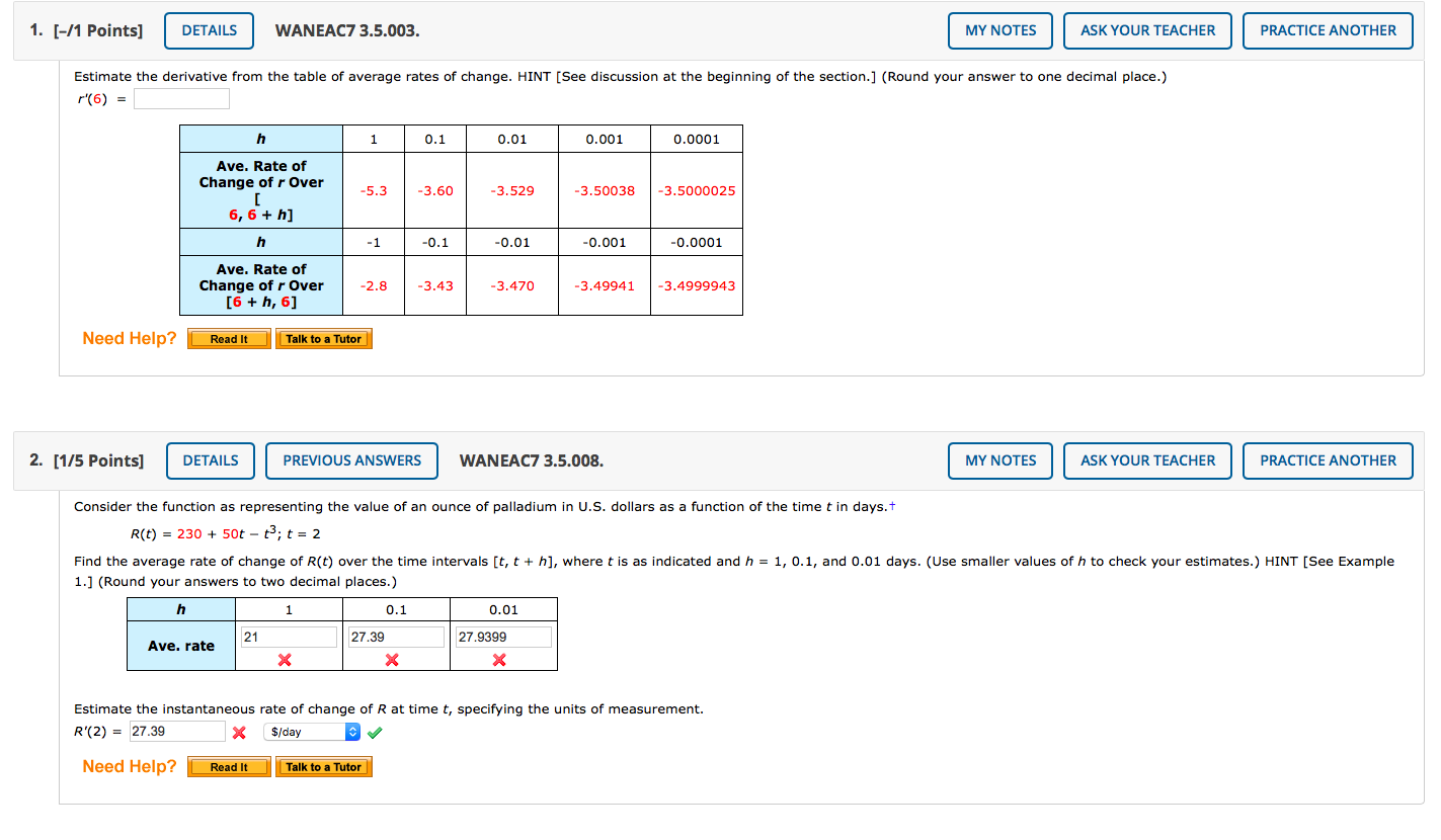 Solved 12. [0/2 points] DETAILS PREVIOUS ANSWERS WANEAC7 | Chegg.com