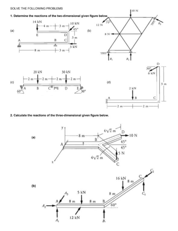 Solved 10 N SOLVE THE FOLLOWING PROBLEMS 1. Determine the | Chegg.com