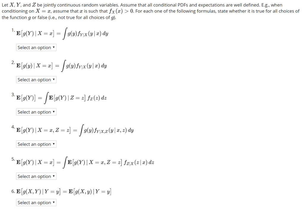 Solved Let X Y And Z Be Jointly Continuous Random