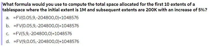 Solved What formula would you use to compute the total space | Chegg.com