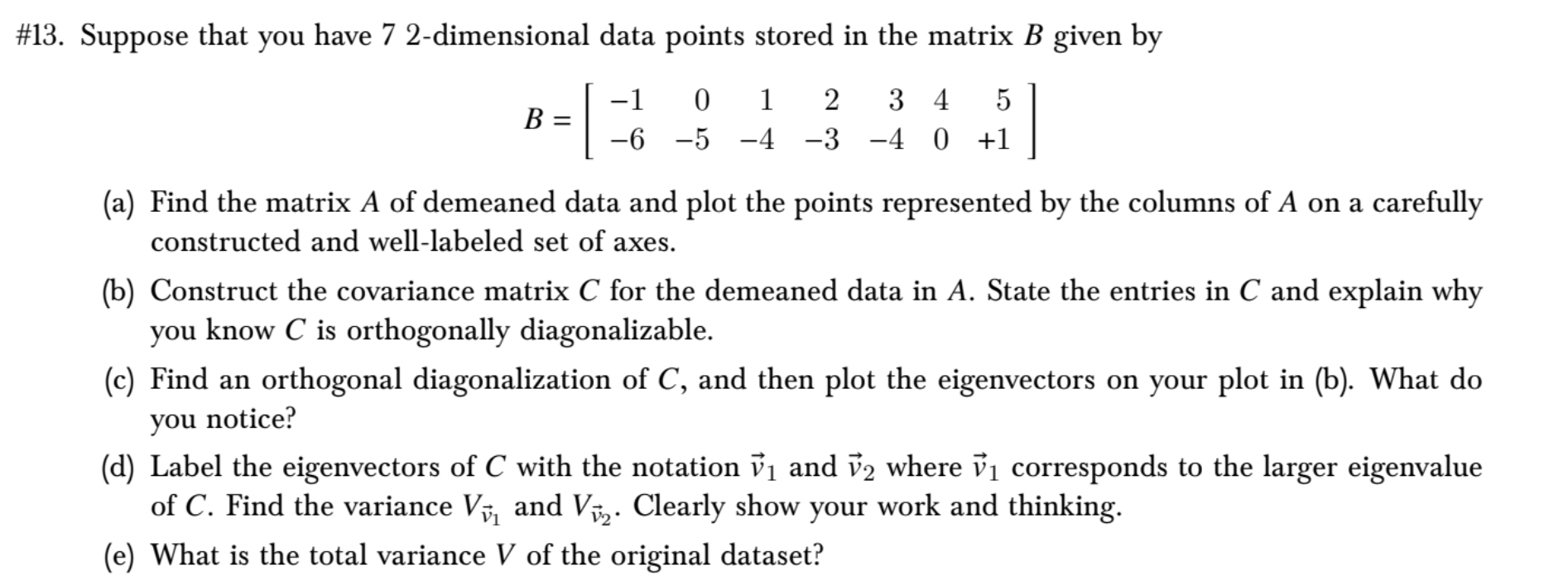 #13. ﻿Suppose that you have 7 2-dimensional data | Chegg.com