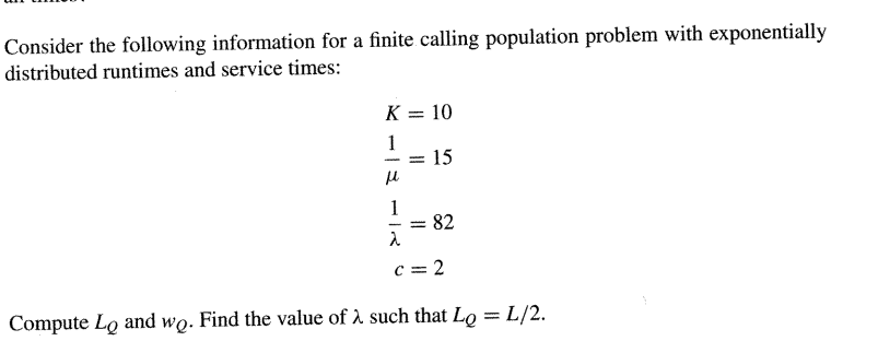 Solved Consider The Following Information For A Finite