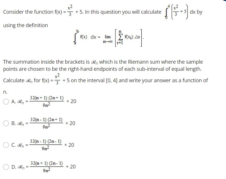 Solved Consider the function f(x)=3x2+5. In this question | Chegg.com
