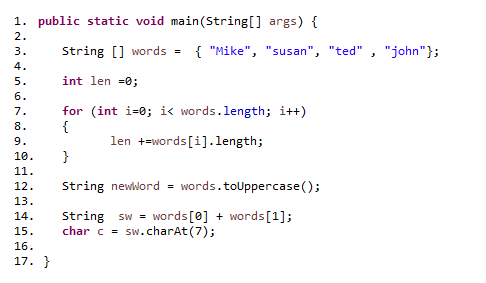 Solved 13 Which line(s) of the following code can cause a | Chegg.com