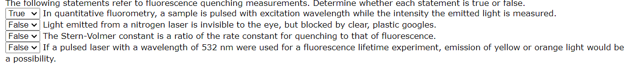 Solved The following statements refer to fluorescence | Chegg.com