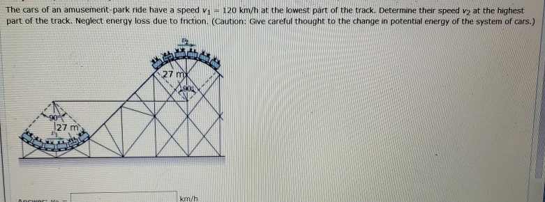 Solved The cars of an amusement-park ride have a speed v1 | Chegg.com