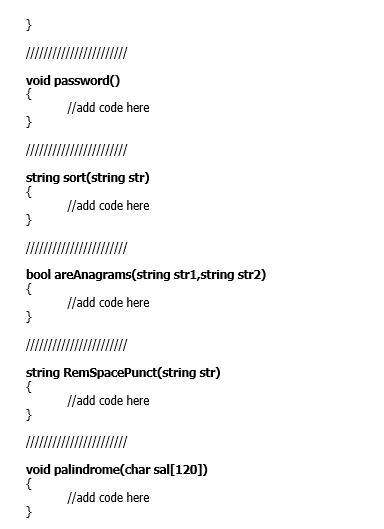 Please help me finish this C++ code, these are the | Chegg.com