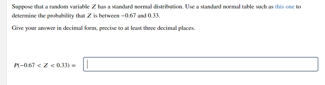 Solved Suppose that a random variable Z has a standard | Chegg.com