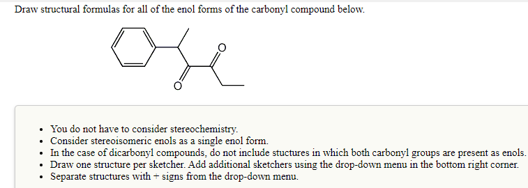 Solved Draw structural formulas for all of the enol forms of | Chegg.com