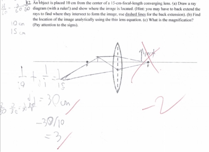Solved An object is placed 10 cm from the center of a | Chegg.com