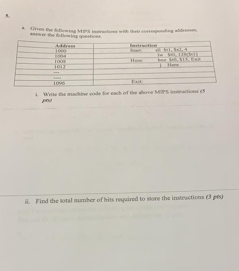 Solved a. Given the following MIPS instru the following MIPS | Chegg.com Solved a. Given the following MIPS instru the following MIPS | Chegg.com