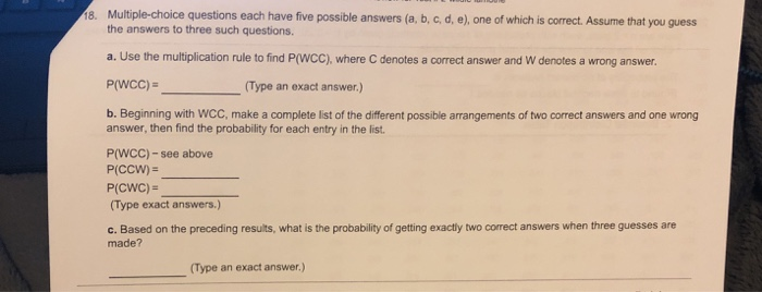 Solved Multiple-choice questions each have five possible | Chegg.com