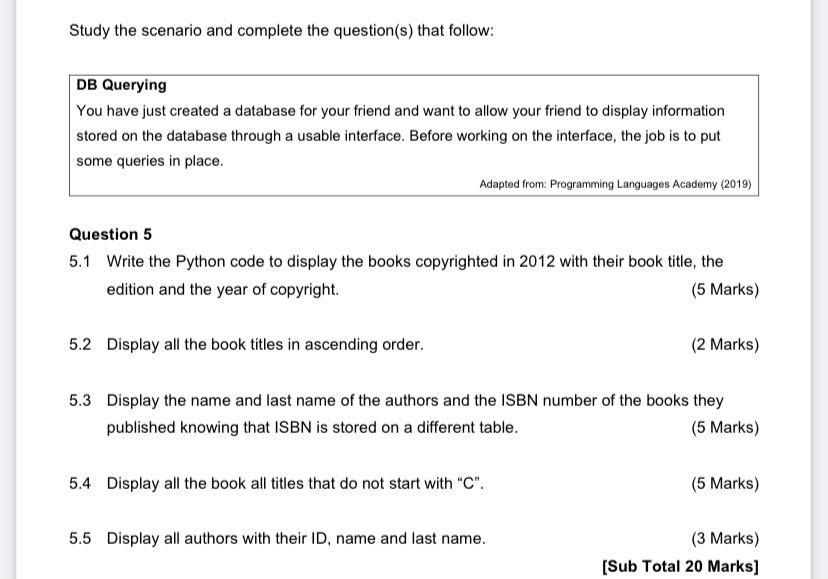 Solved Study the scenario and complete the question(s) that | Chegg.com