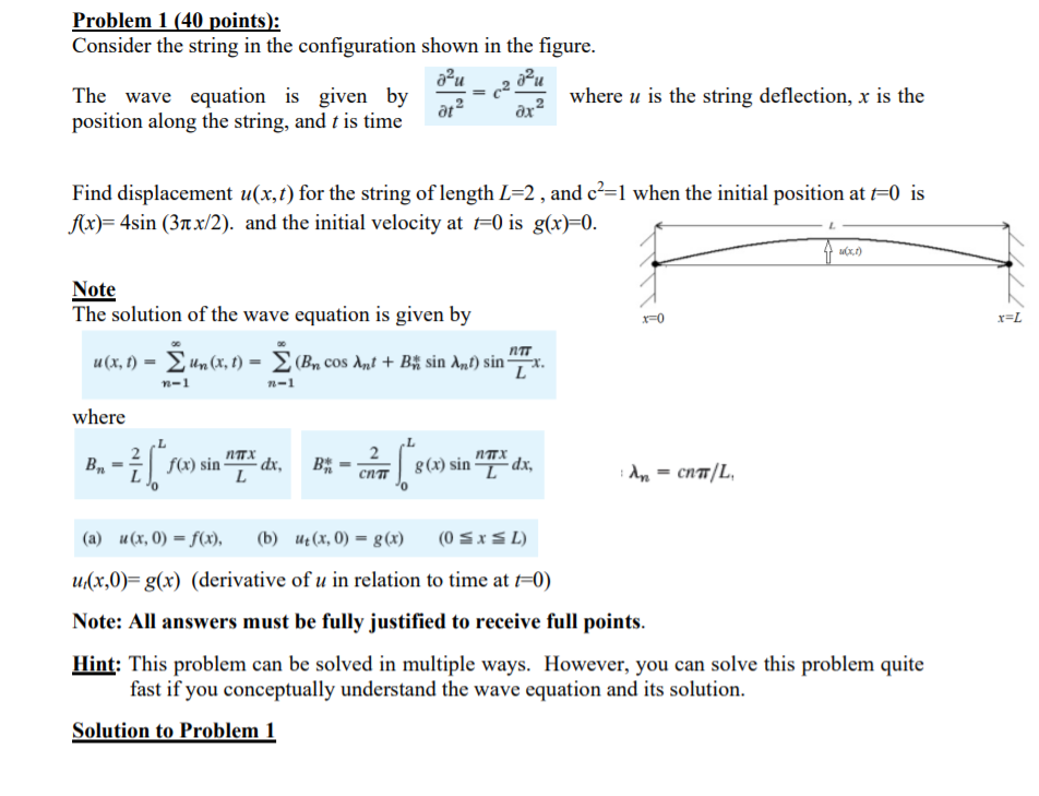 Solved Problem 1 (40 points): Consider the string in the | Chegg.com