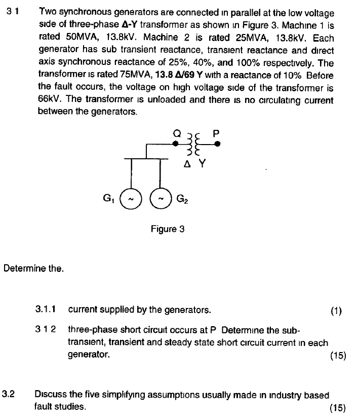 Solved Two synchronous generators are connected in parallel | Chegg.com