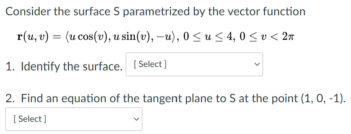 Solved Options for 1: paraboloid, sphere, | Chegg.com