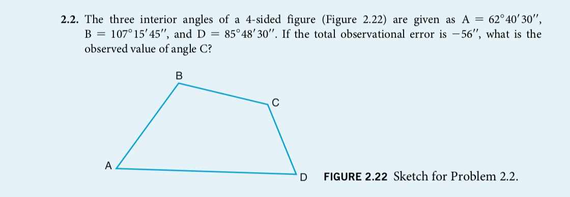 Solved 2.2. The three interior angles of a 4-sided figure | Chegg.com