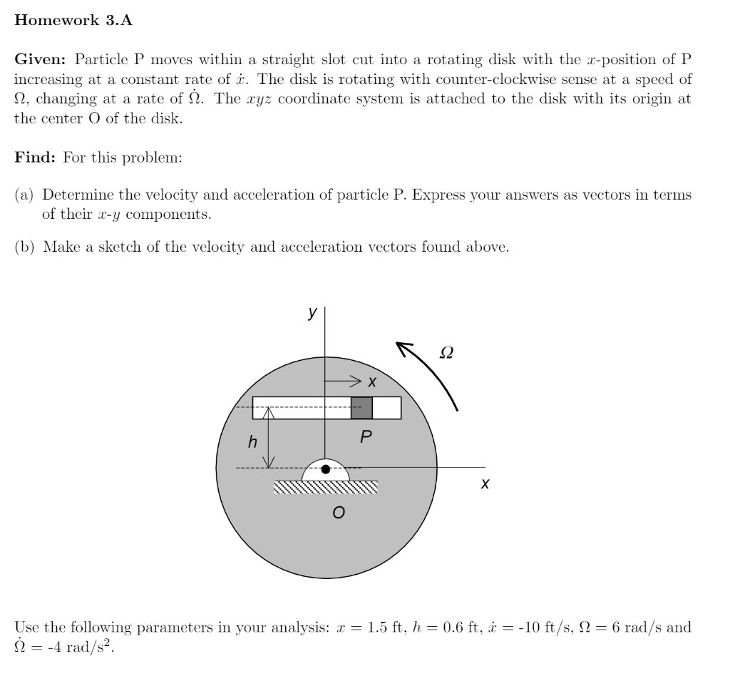 Solved Given: Particle P moves within a straight slot cut | Chegg.com