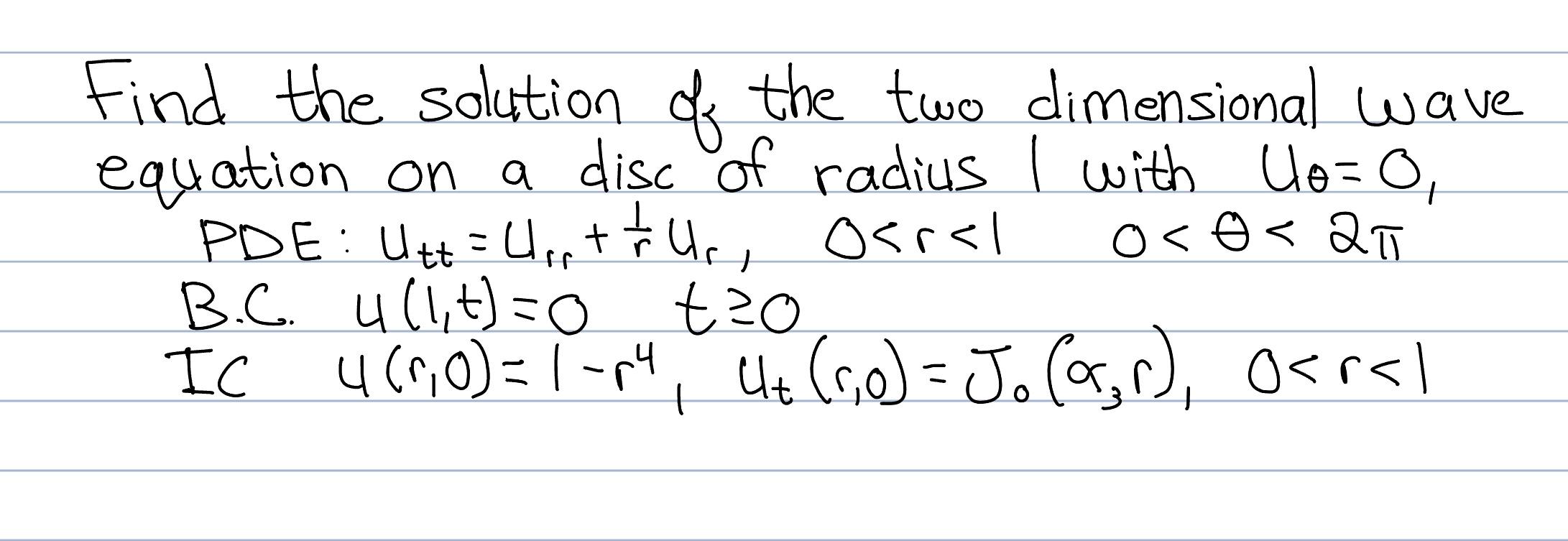 Solved Find the solution of the two dimensional wave | Chegg.com
