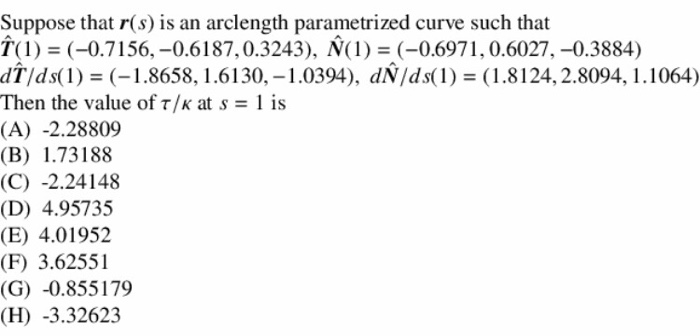 Solved Suppose that r(s) is an arclength parametrized curve | Chegg.com