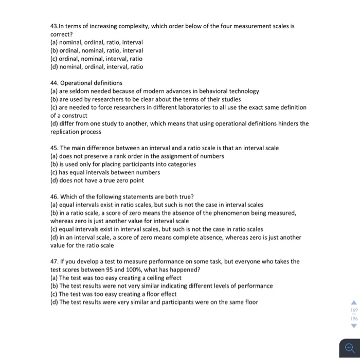 Solved 43.In terms of increasing complexity, which order | Chegg.com