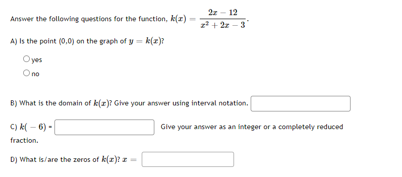 Solved answer the following questions for the function, k ( | Chegg.com