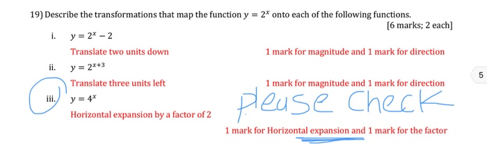 Solved 19) Describe the transformations that map the | Chegg.com