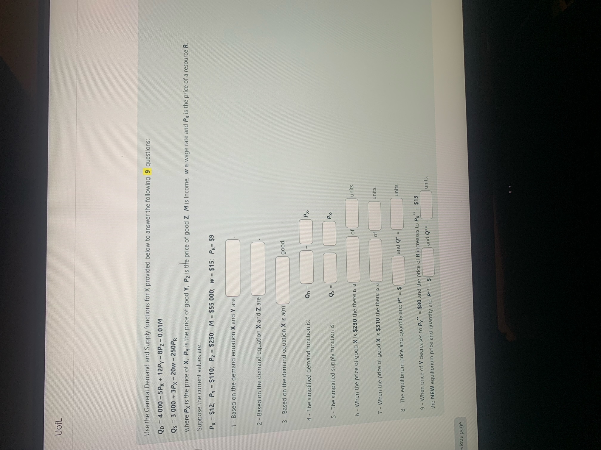 Solved Use the General Demand and Supply functions for X | Chegg.com