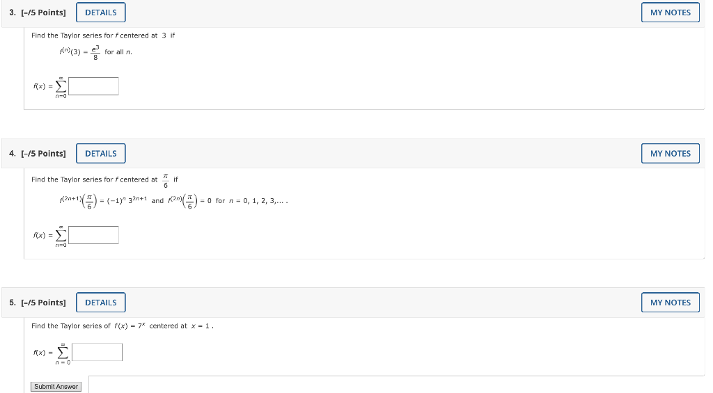 Solved Find the Taylor series for f centered at 3 if | Chegg.com