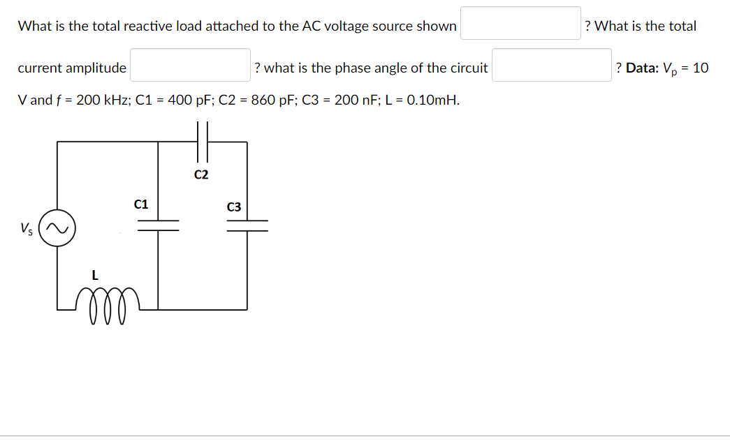 What is the total reactive load attached to the AC | Chegg.com