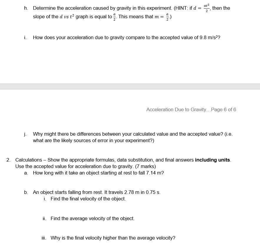 Solved Procedure Set-up the Free Fall Timer as described in | Chegg.com
