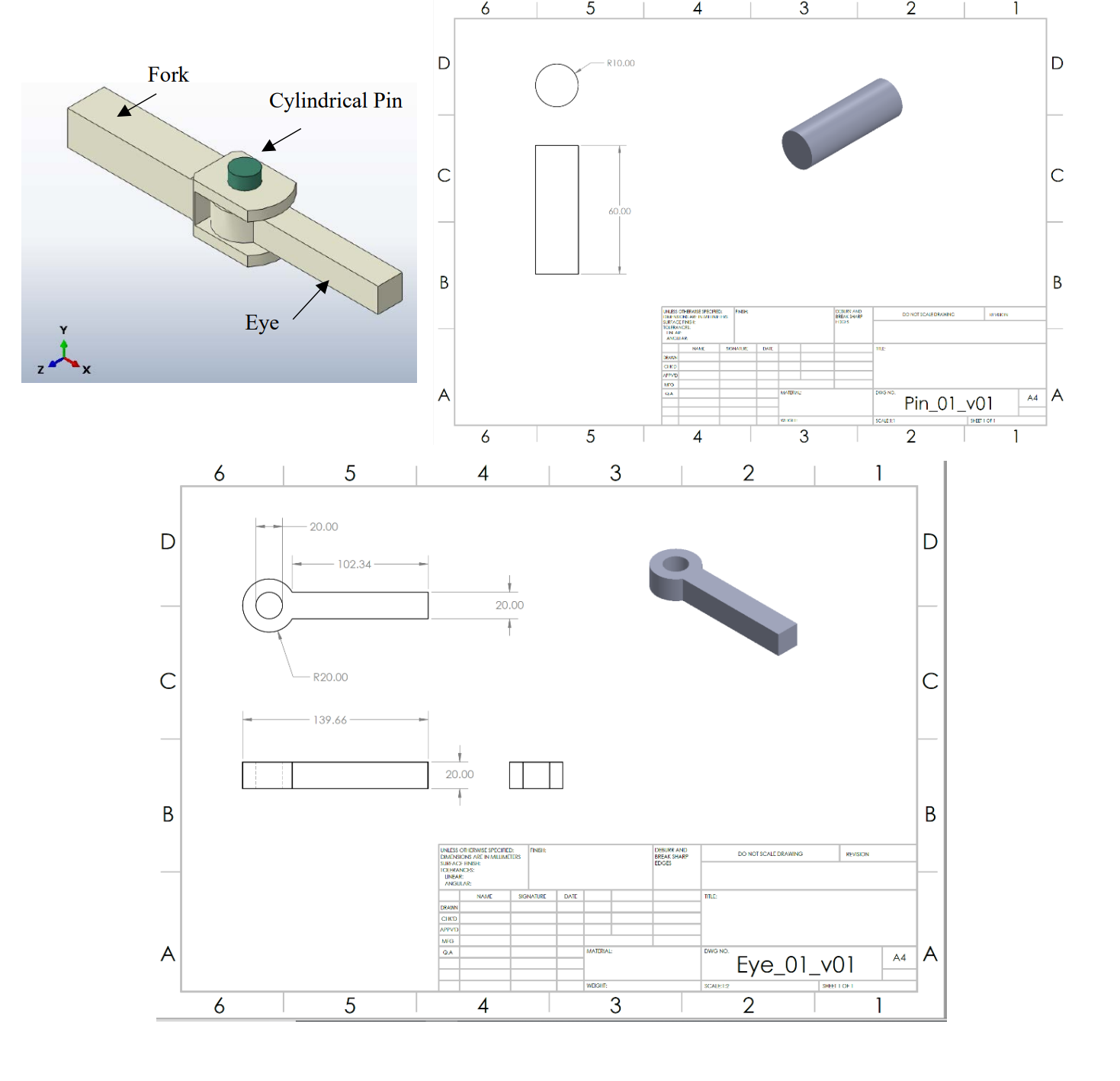 Solved a) Construct a Solidworks model of the assembly of | Chegg.com